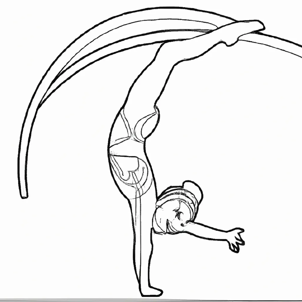 Desenhos Acrobáticos de Ginástica para Imprimir e Colorir