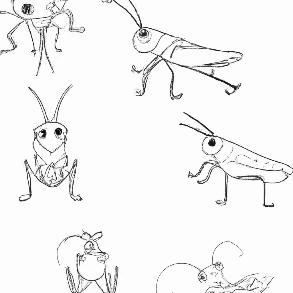 Desenhos de grilos para imprimir e colorir