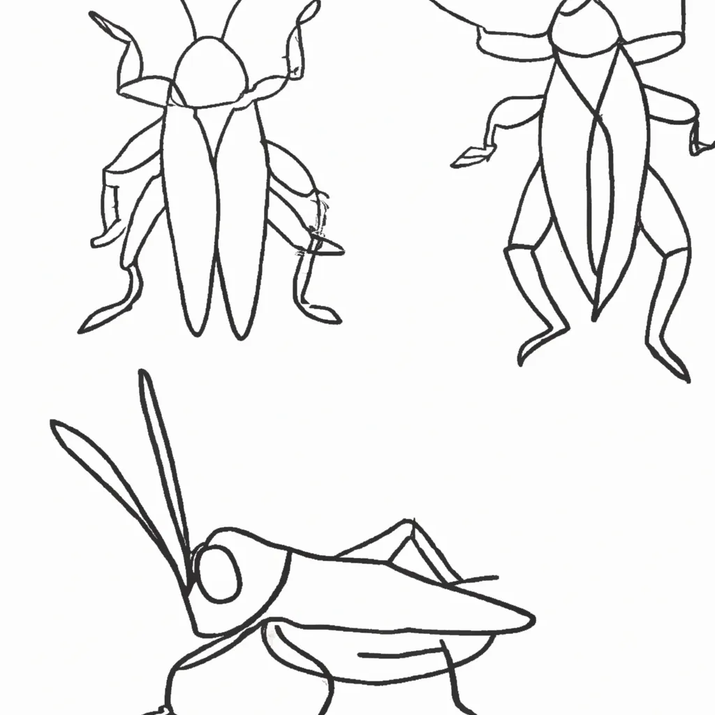 Desenhos de grilos para imprimir e colorir