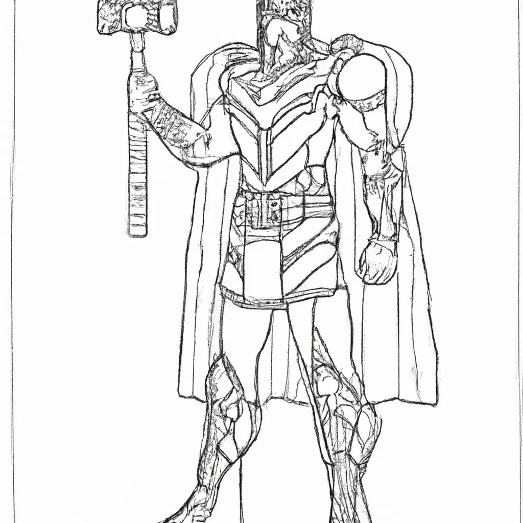 Desenhos Detalhados do Thor para Imprimir e Colorir