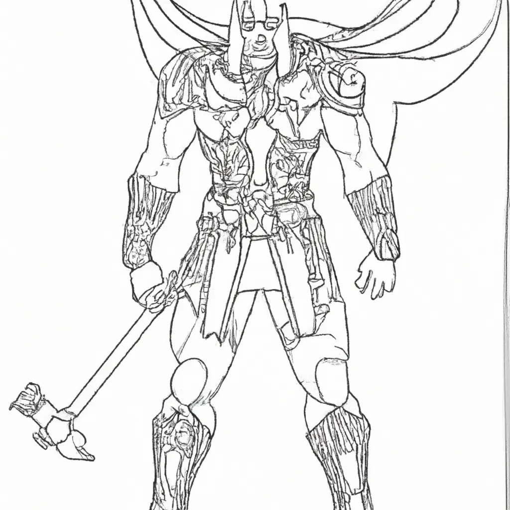 Desenhos Detalhados do Thor para Imprimir e Colorir