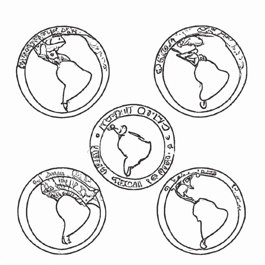 Desenhos de Moedas do Mundo para Imprimir e Colorir
