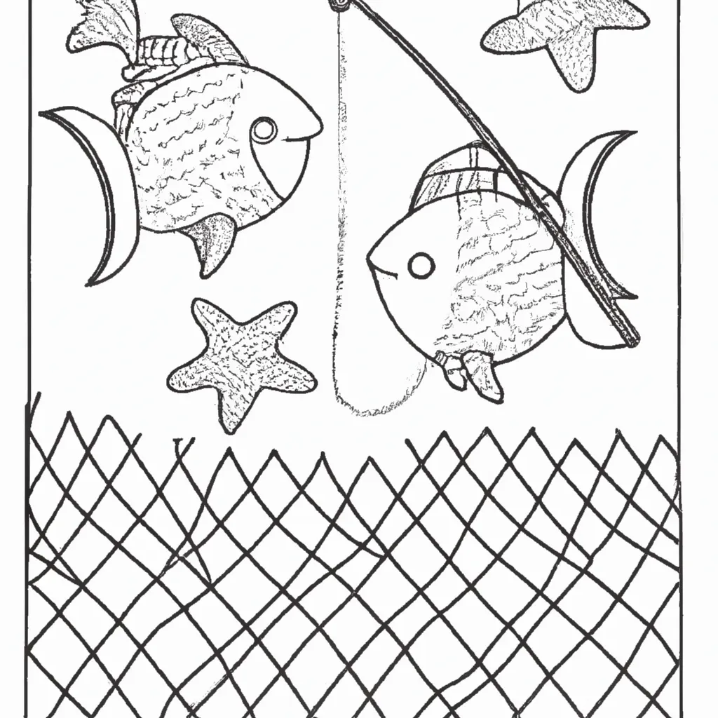 Cores na Rede: Desenhos de Pescaria para Colorir