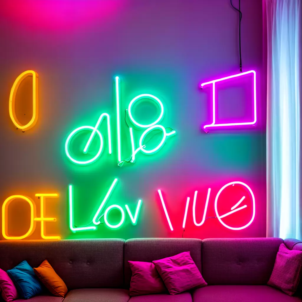Placas de neon: a tendência luminosa na decoração contemporânea