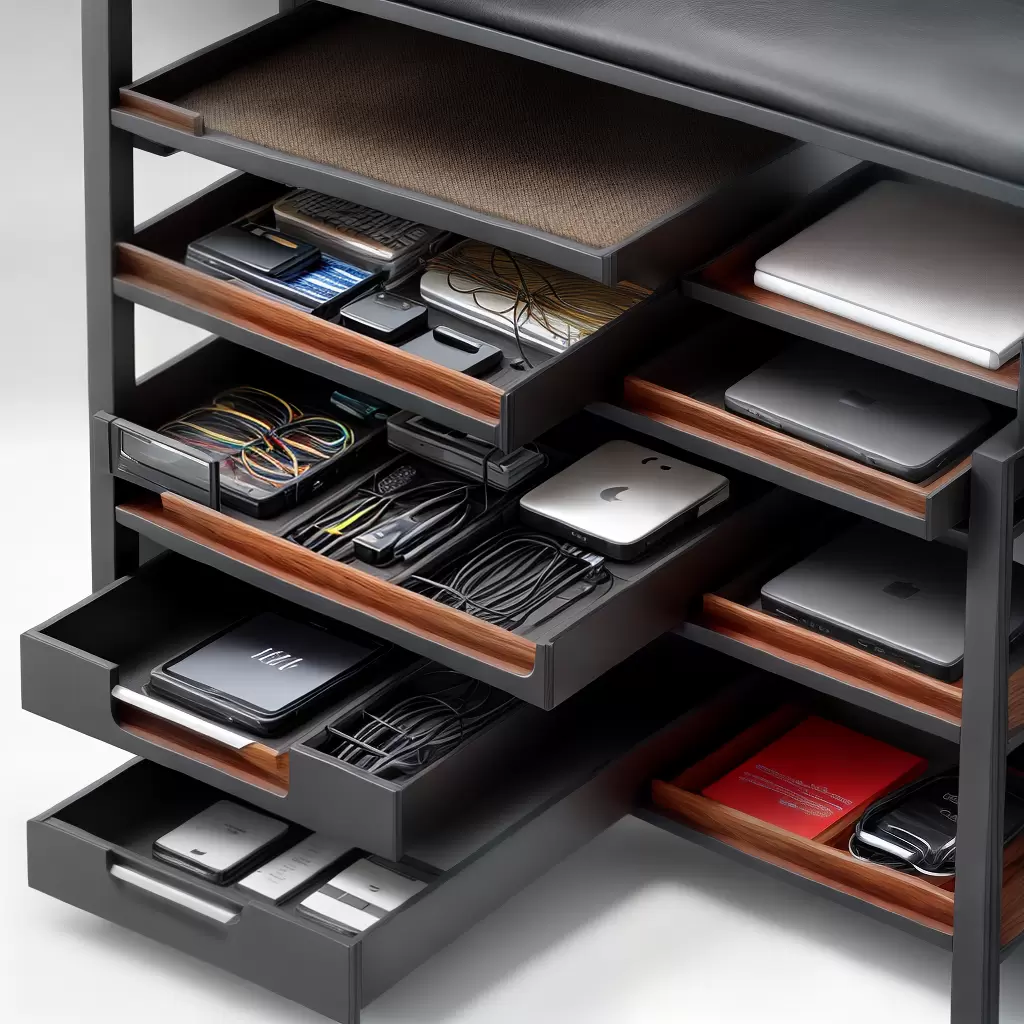 Racks para guardar objetos de automação e tecnologia