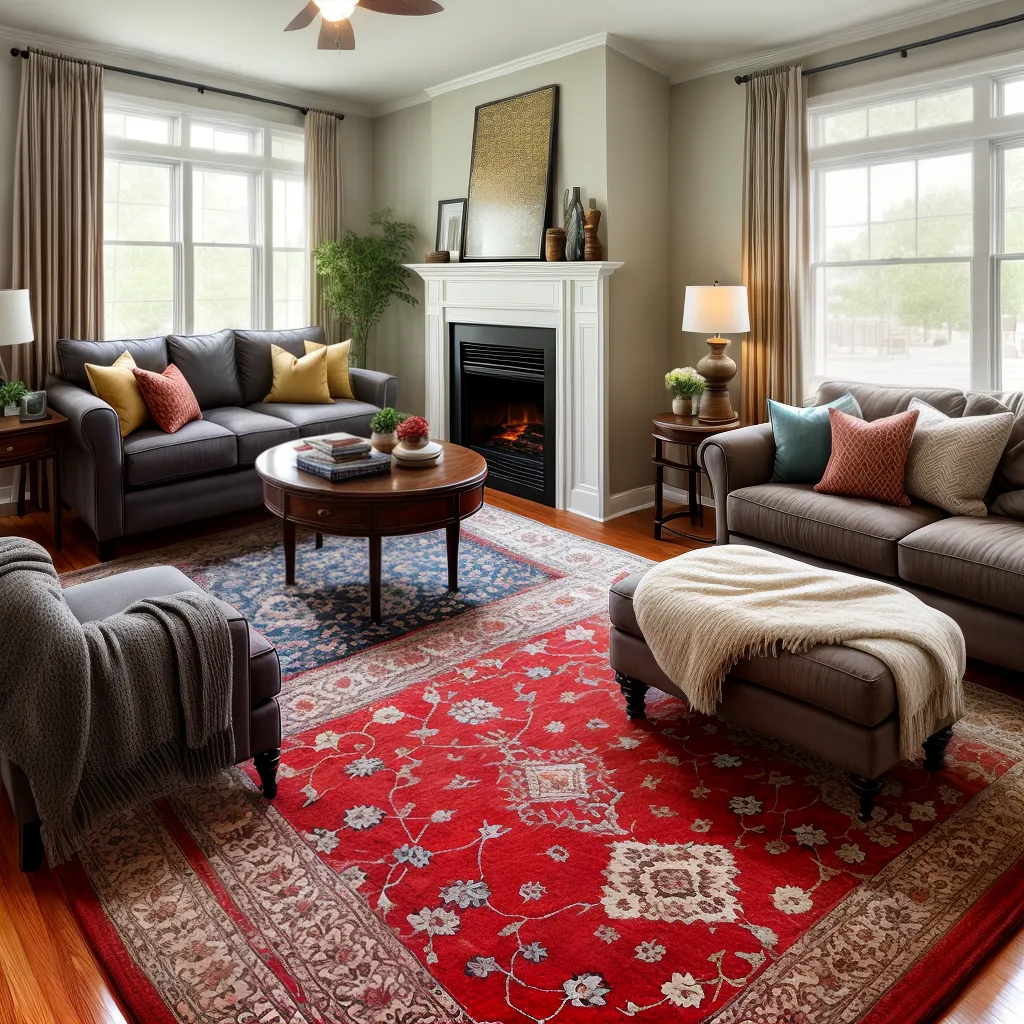 Como escolher e posicionar tapetes no living room