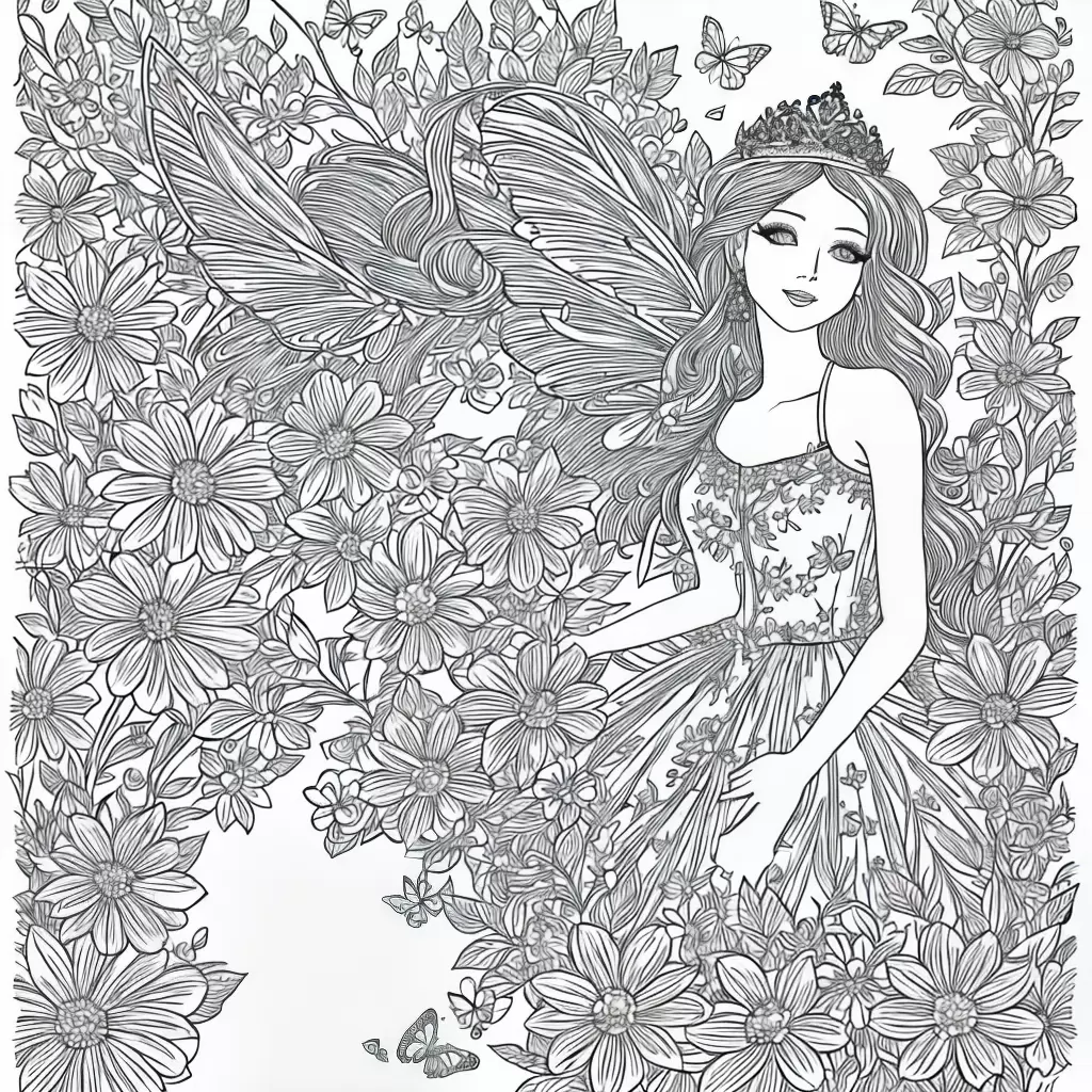 16 Desenhos para Imprimir e Colorir de Princesa Fada