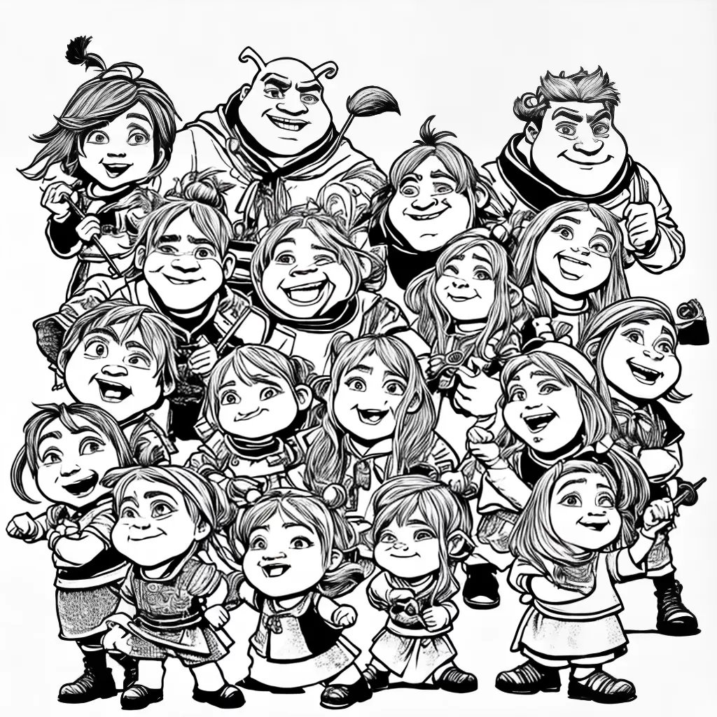 16 Desenhos para Imprimir e Colorir dos Filhos do Shrek