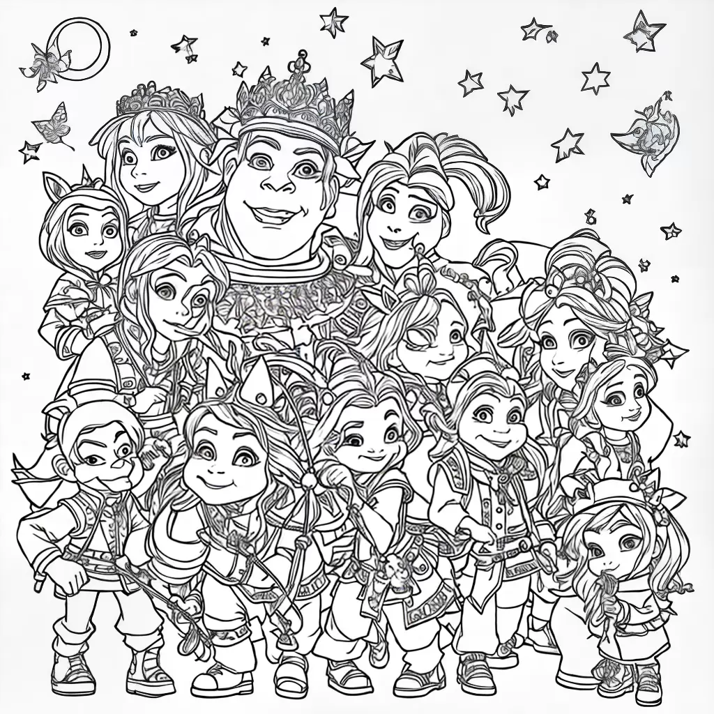 16 Desenhos para Imprimir e Colorir dos Filhos do Shrek