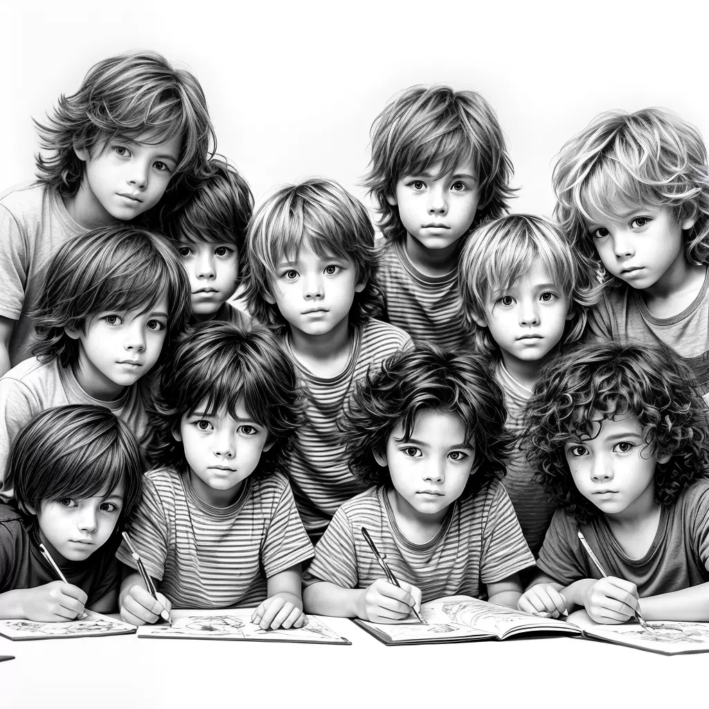 Desenhos Para Imprimir E Colorir De Meninos Cabeludos