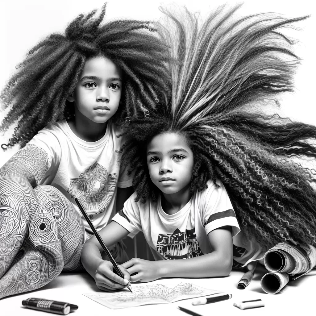 Desenhos Para Imprimir E Colorir De Meninos Cabeludos