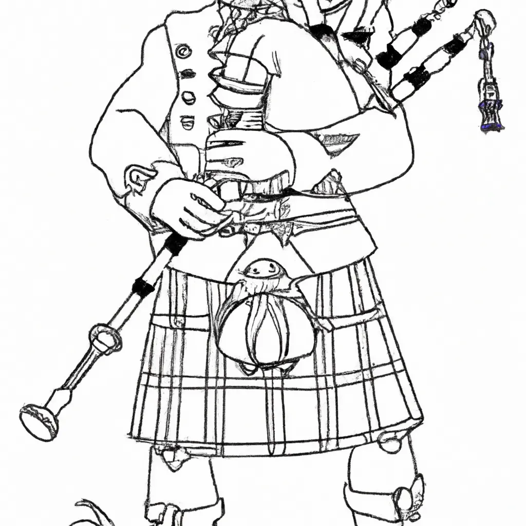 BAGPIPES Escocês: Desenhos para Imprimir e Pintar!