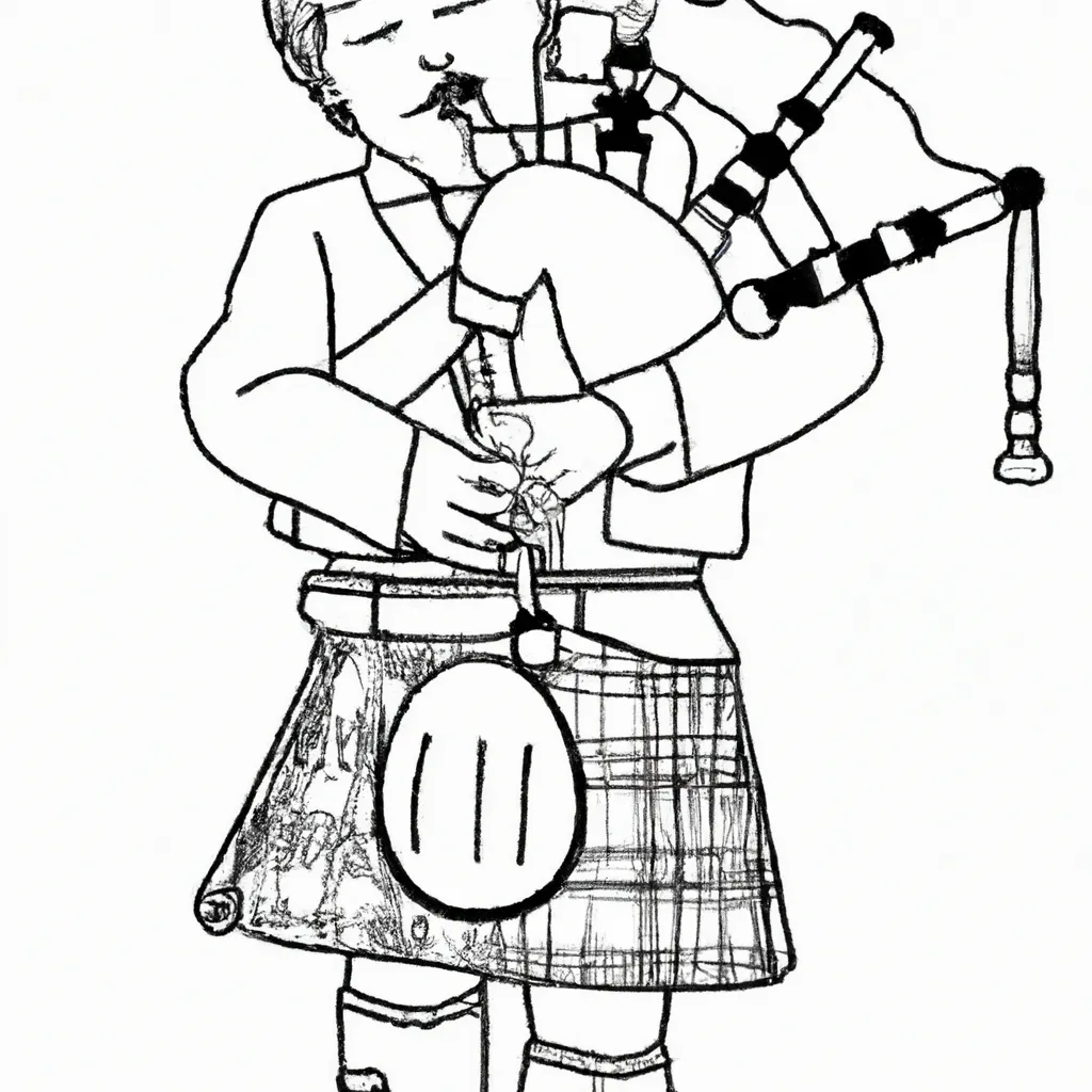 BAGPIPES Escocês: Desenhos para Imprimir e Pintar!