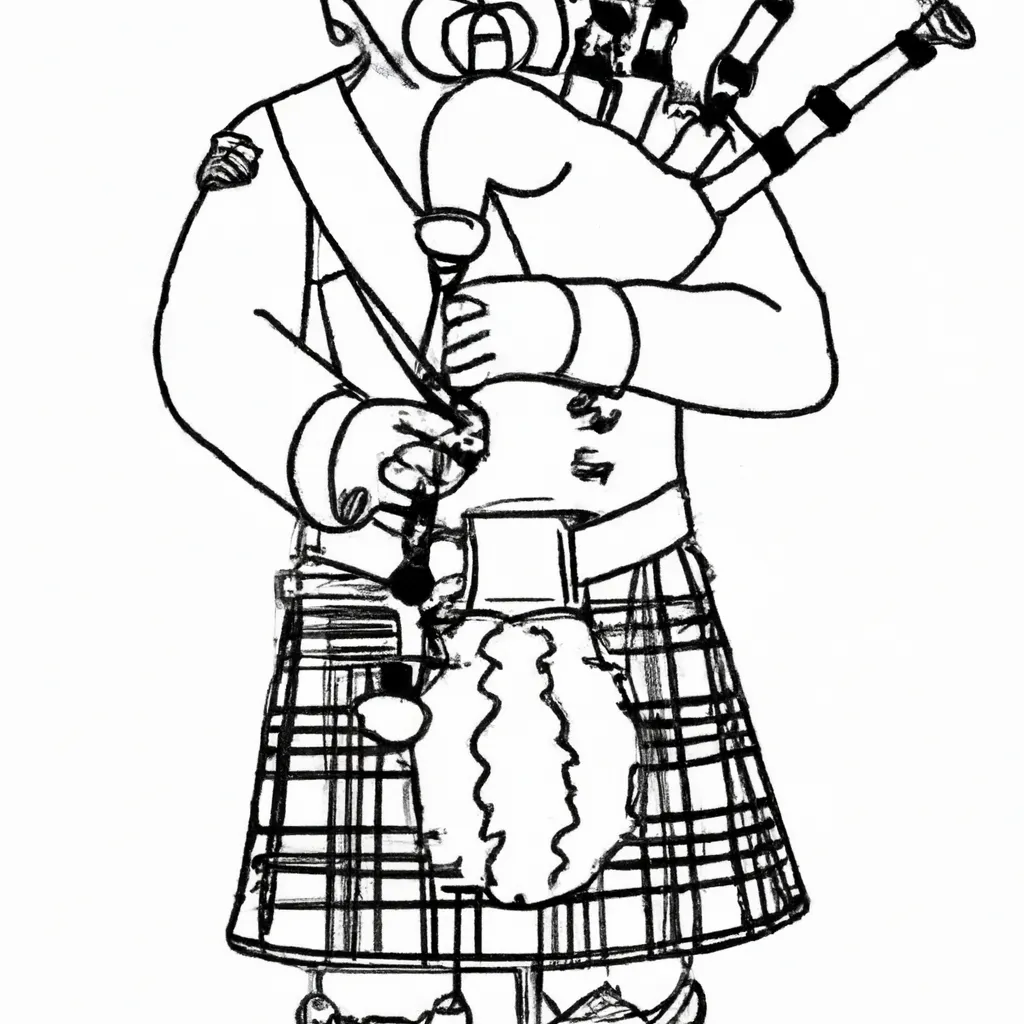 BAGPIPES Escocês: Desenhos para Imprimir e Pintar!