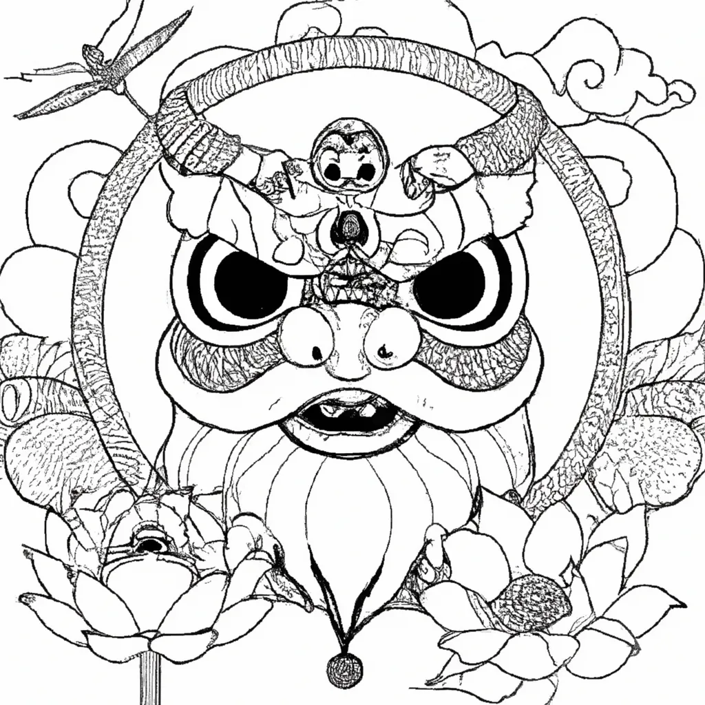 Desenhos da Cultura Chinesa para Imprimir e Colorir Grátis