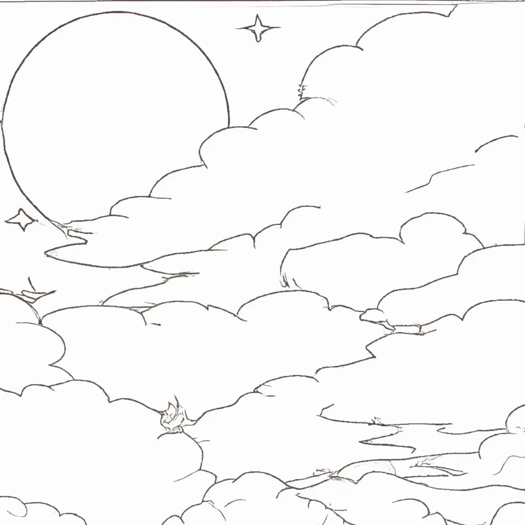 Desenhos do Céu à Noite para Imprimir e Colorir Grátis