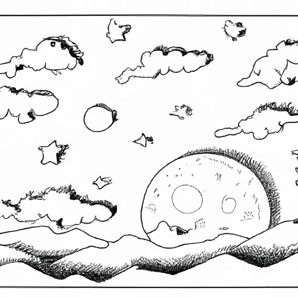 Desenhos do Céu à Noite para Imprimir e Colorir Grátis