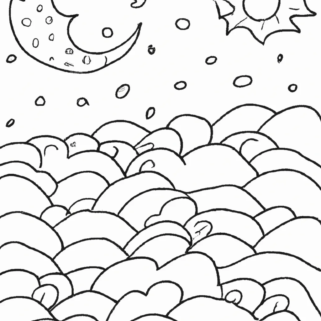 Desenhos do Céu à Noite para Imprimir e Colorir Grátis
