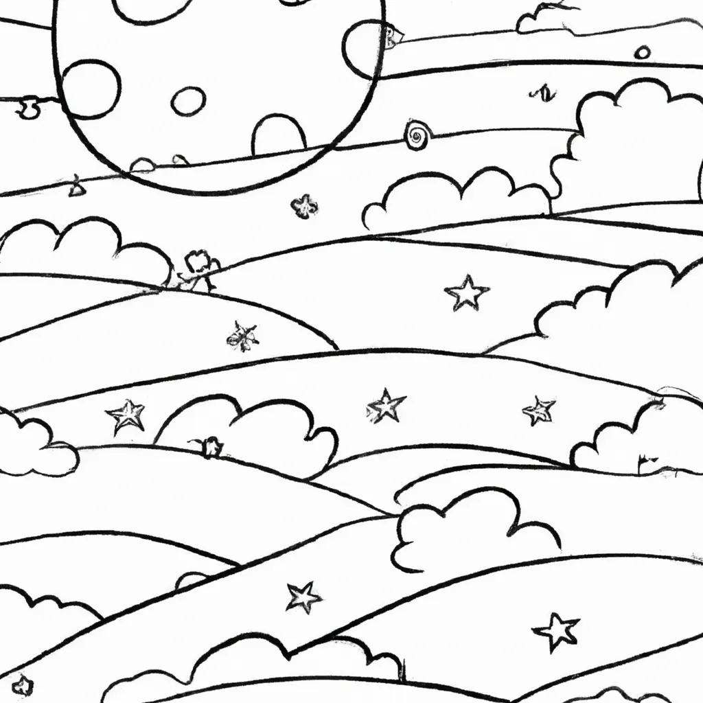 Desenhos do Céu à Noite para Imprimir e Colorir Grátis