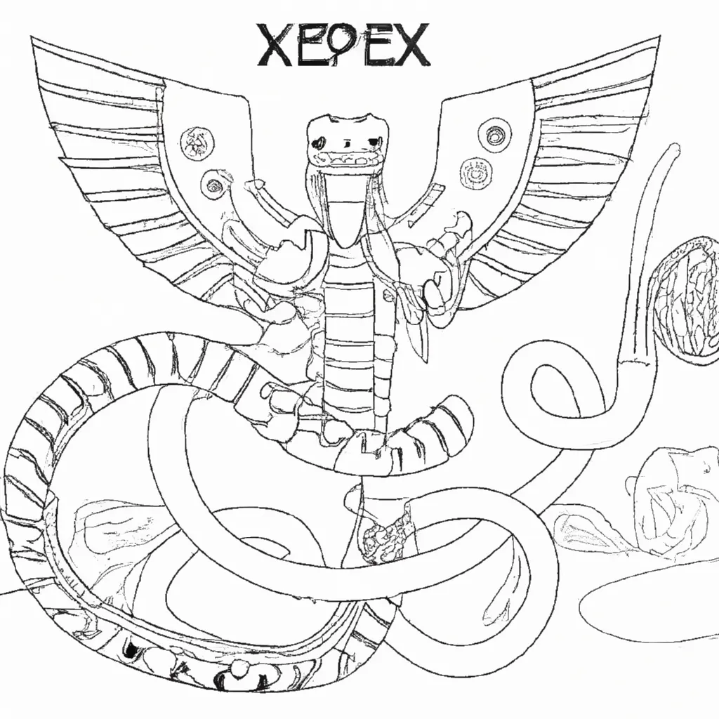 Kukulkan: O Deus Serpente em Desenhos para Colorir