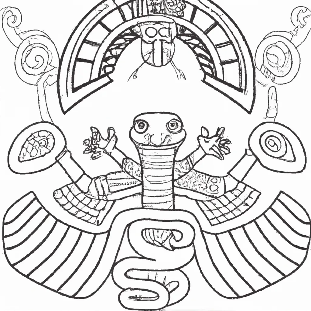 Kukulkan: O Deus Serpente em Desenhos para Colorir