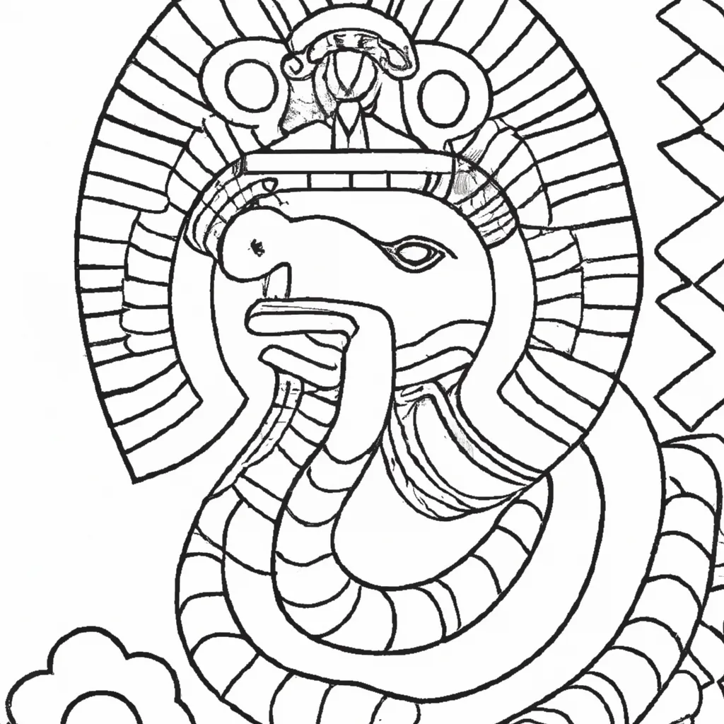 Kukulkan: O Deus Serpente em Desenhos para Colorir