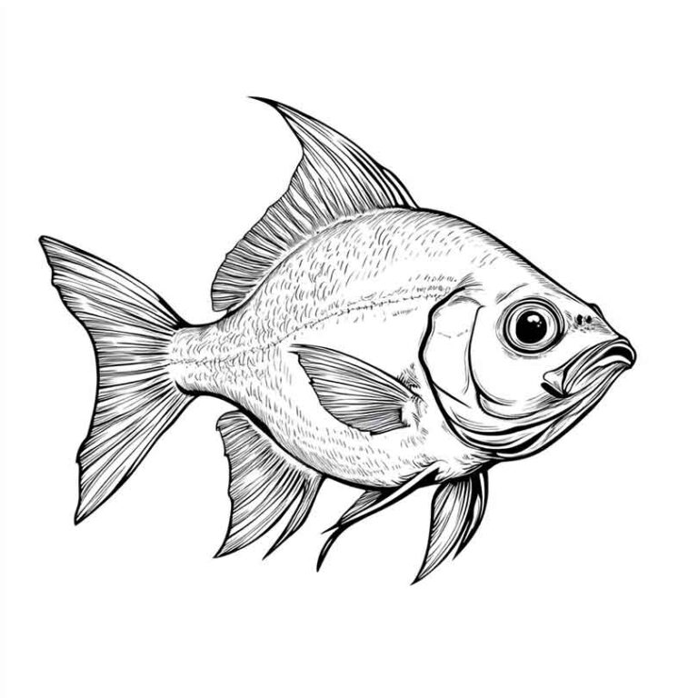 Desenhos GRÁTIS de Peixe Pacu para Imprimir e Colorir/Pintar