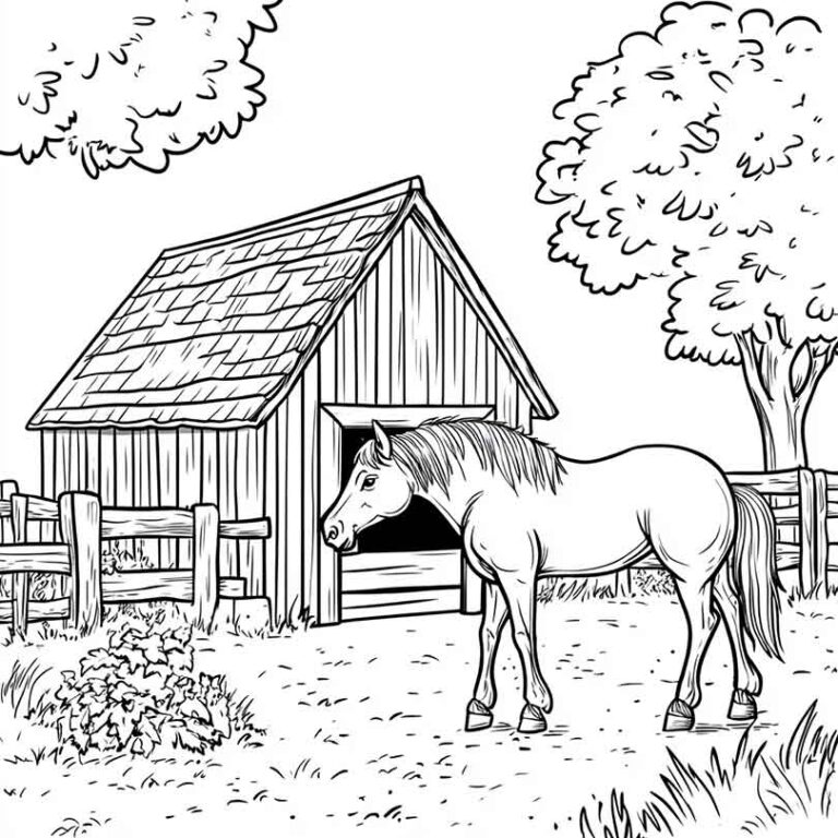 Desenhos GRÁTIS de Estábulo para Imprimir e Colorir/Pintar