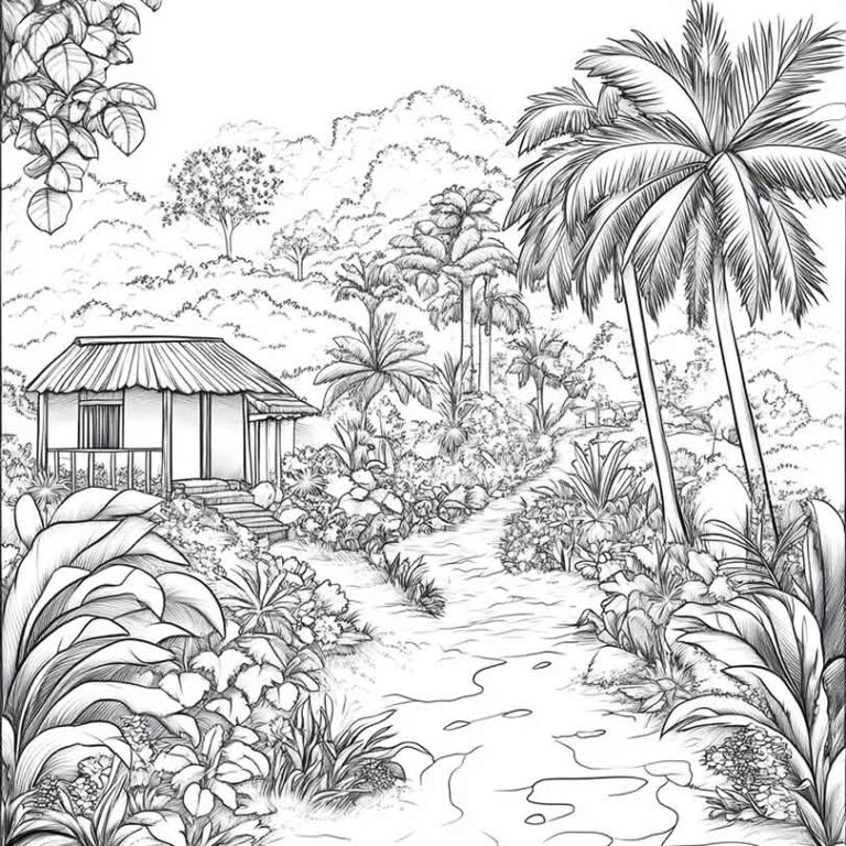 Desenhos de Quilombo para Imprimir e Colorir/Pintar