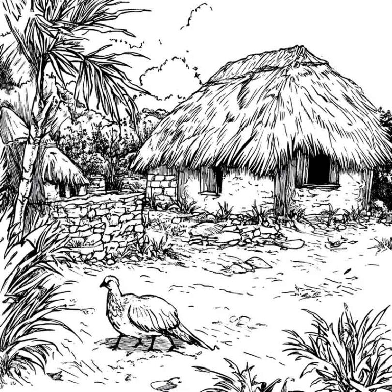 Desenhos de Quilombo para Imprimir e Colorir/Pintar