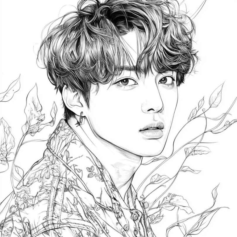 Desenhos GRÁTIS de Jeon Jungkook para Imprimir e Colorir/Pintar