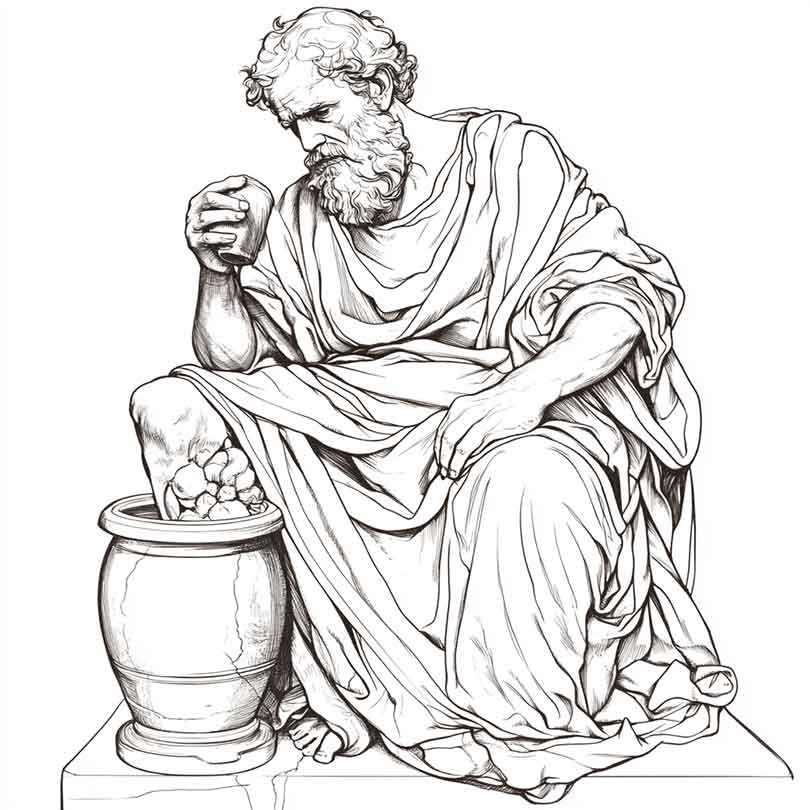 Desenhos de Diógenes para Imprimir e Colorir/Pintar