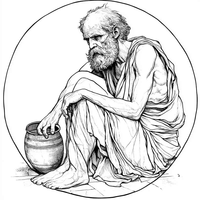 Desenhos de Diógenes para Imprimir e Colorir/Pintar