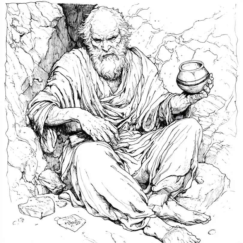 Desenhos de Diógenes para Imprimir e Colorir/Pintar