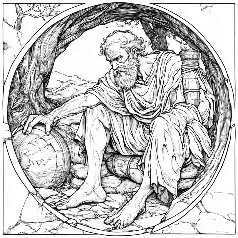 Desenhos de Diógenes para Imprimir e Colorir/Pintar