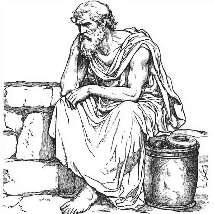 Desenhos de Diógenes para Imprimir e Colorir/Pintar