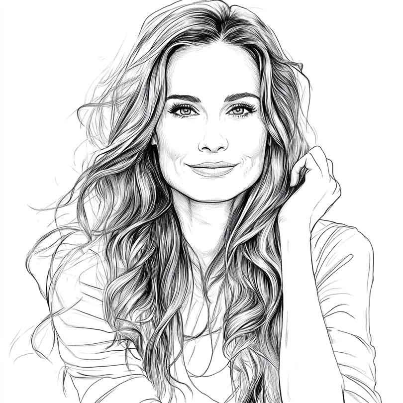 Desenhos de Julia Roberts para Imprimir e Colorir/Pintar