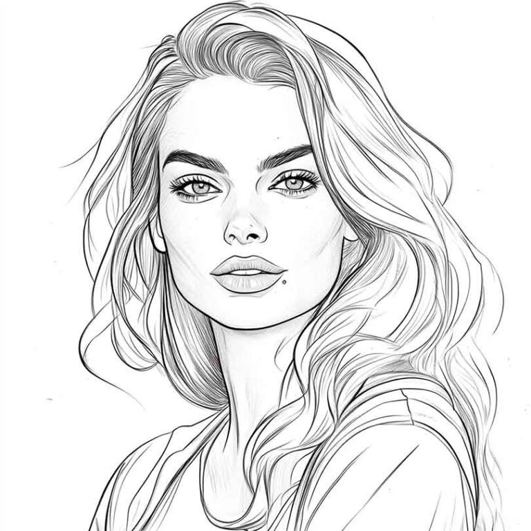 Desenhos de Margot Robbie para Imprimir e Colorir/Pintar