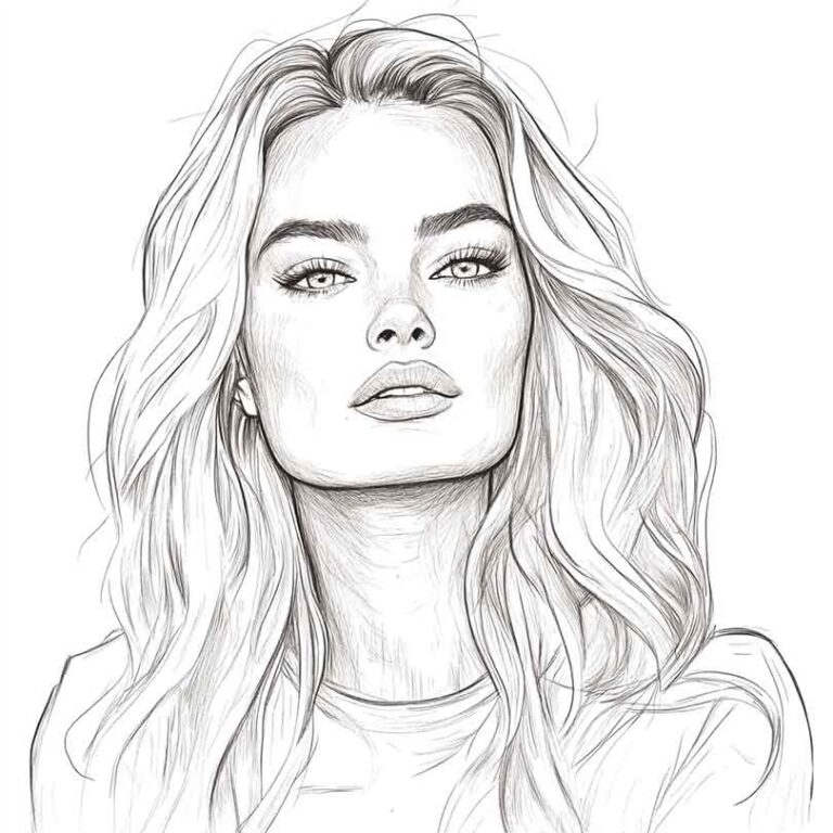 Desenhos de Margot Robbie para Imprimir e Colorir/Pintar
