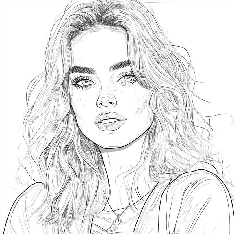 Desenhos de Margot Robbie para Imprimir e Colorir/Pintar