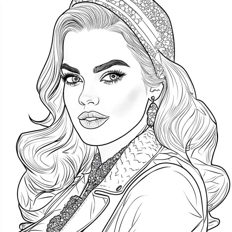 Desenhos de Margot Robbie para Imprimir e Colorir/Pintar