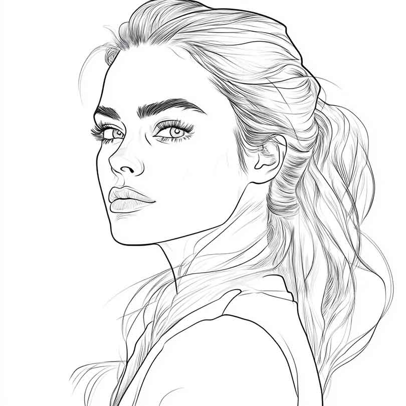 Desenhos de Margot Robbie para Imprimir e Colorir/Pintar
