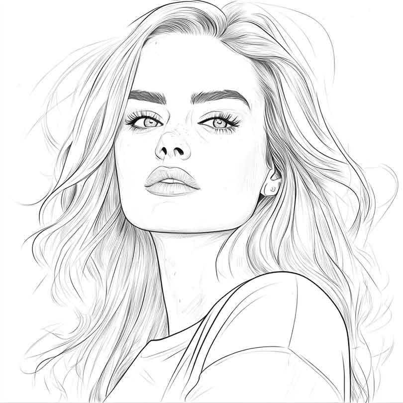 Desenhos de Margot Robbie para Imprimir e Colorir/Pintar
