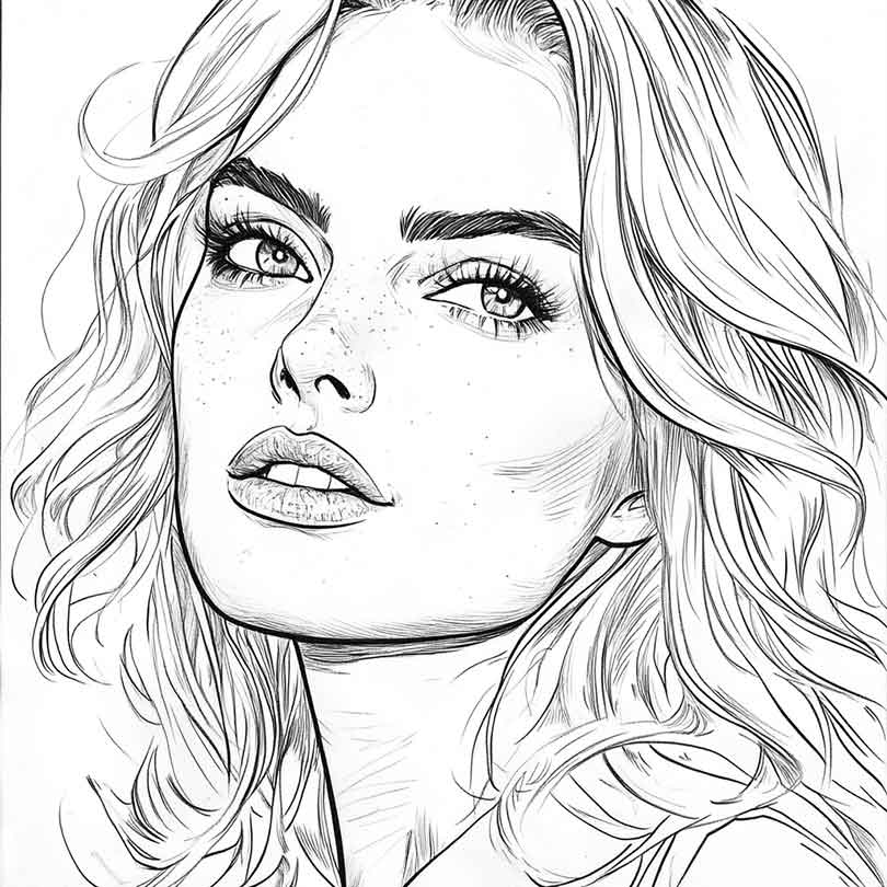 Desenhos de Margot Robbie para Imprimir e Colorir/Pintar