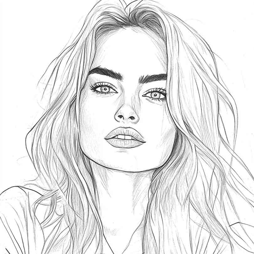 Desenhos de Margot Robbie para Imprimir e Colorir/Pintar