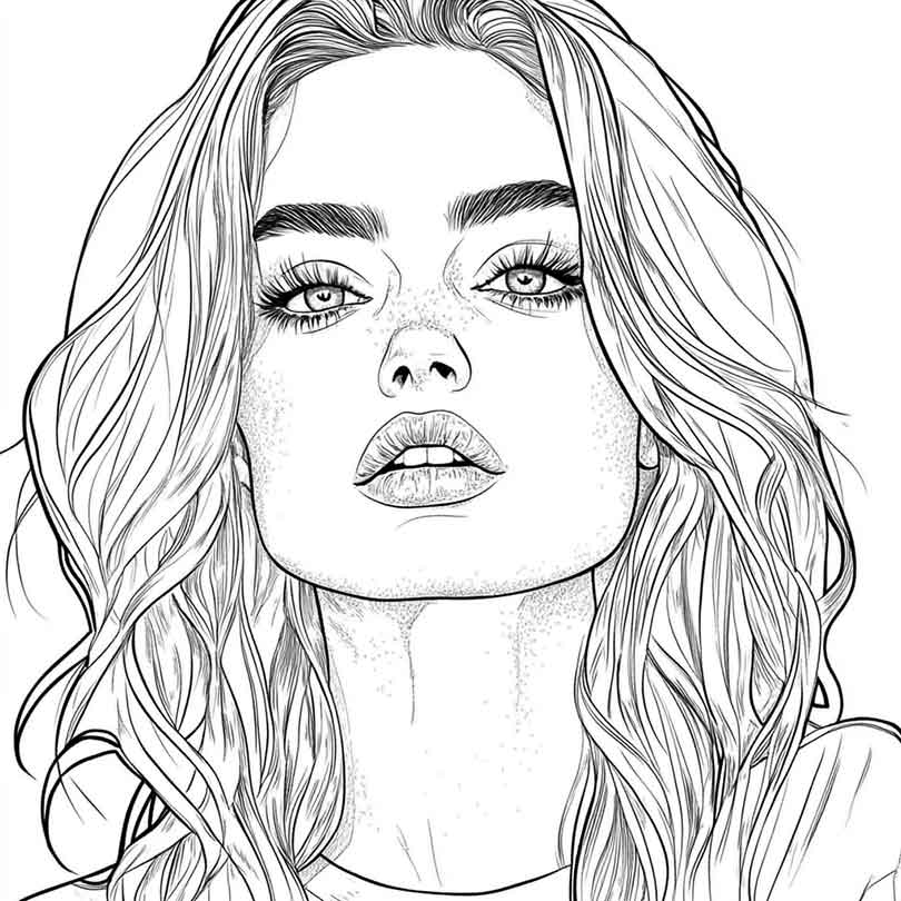 Desenhos de Margot Robbie para Imprimir e Colorir/Pintar