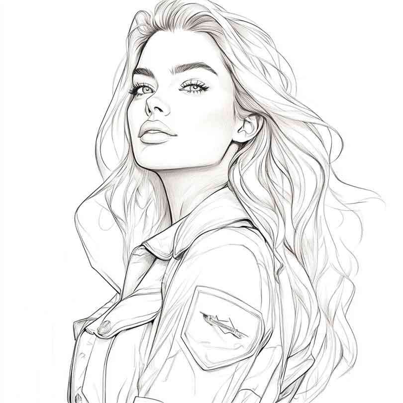 Desenhos de Margot Robbie para Imprimir e Colorir/Pintar