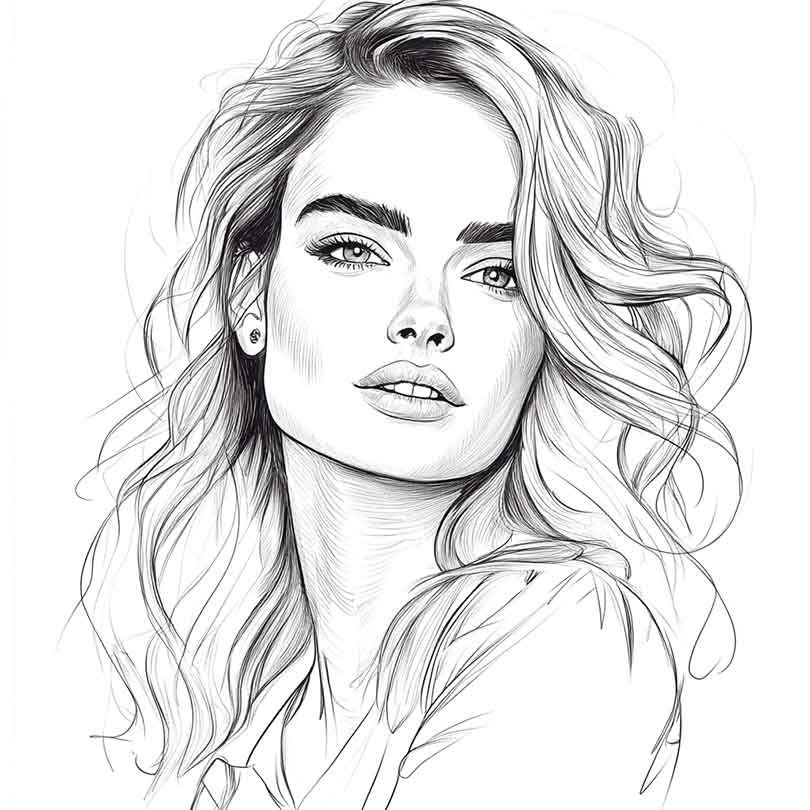 Desenhos de Margot Robbie para Imprimir e Colorir/Pintar