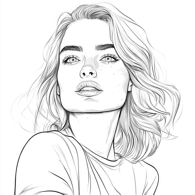 Desenhos de Margot Robbie para Imprimir e Colorir/Pintar