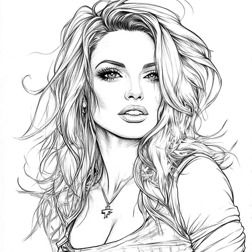 Desenhos de Britney Spears para Imprimir e Colorir/Pintar